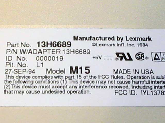 1994 Options by IBM model M15 (ergonomic) 13H6689 27 SEP 94 ...
