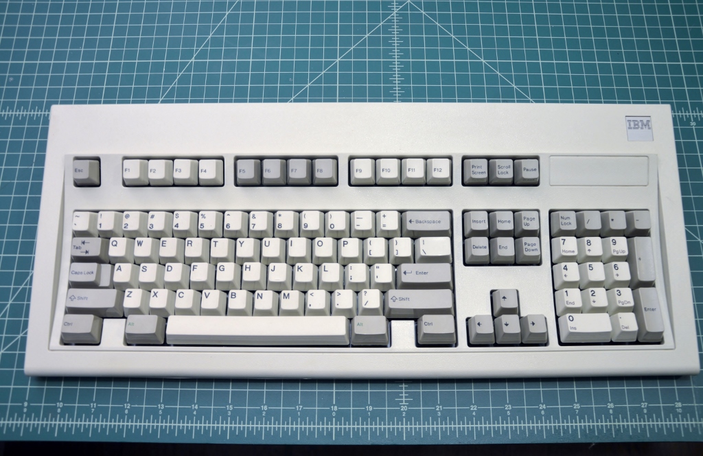 The "F" key and "J" key of the Model M have lighter color under the ...